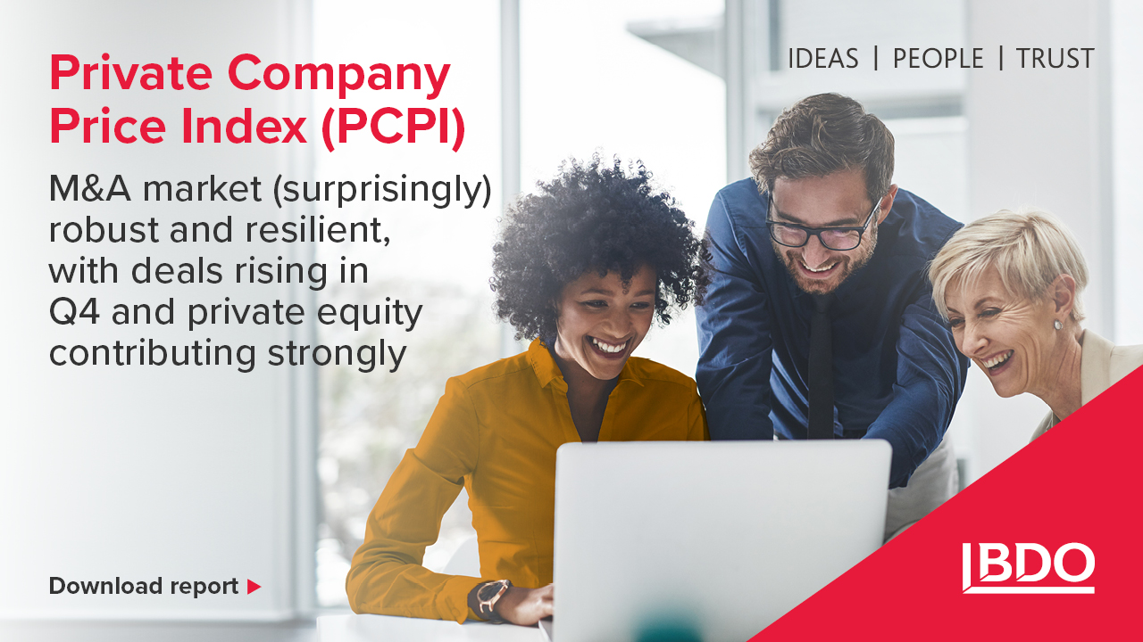Private Company Price Index Report (PCPI) | Mergers and Acquisitions - BDO