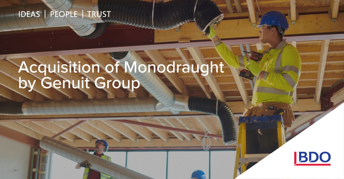 Acquisition | Monodraught | Genuit Group | Transaction Services - BDO
